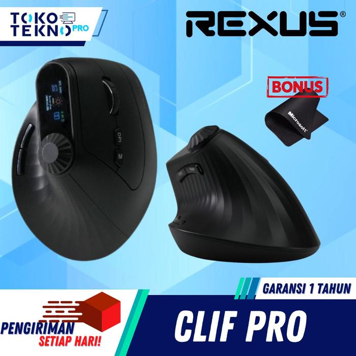Promo Rexus Clif Pro QV280 / QV-280 Mouse Office Ergonomic Vertical ...