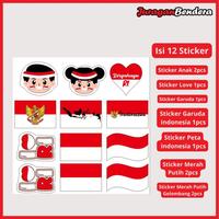 Jual Stiker Bendera Merah Putih | Stiker Indonesia Isi 10 Stiker ...