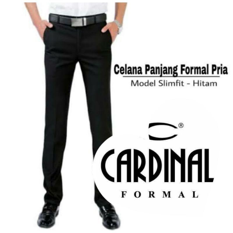 Celana Panjang Cardinal Bahan Kerja Slim fit Pria Kain Tebal - Shop ...