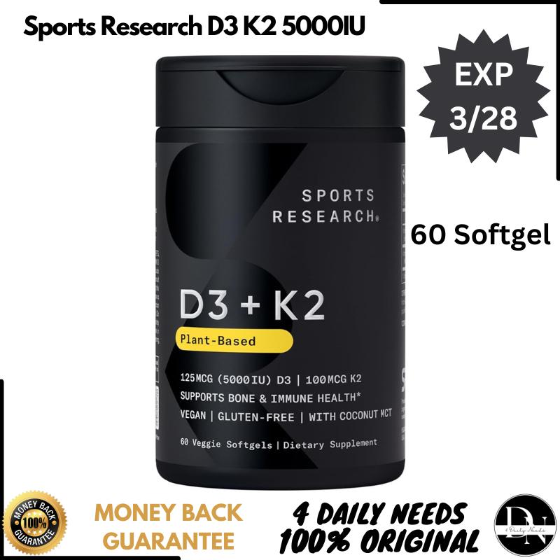 SR Sport Research Vitamin D3 + K2 with Coconut MCT Oil 125 mcg - Shop | Tokopedia