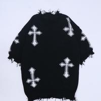 Promo Kaos Rajut Oversize Cross Patch | Bahan Polyester Premium ...