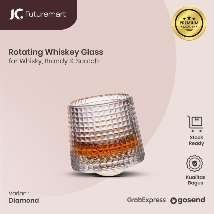 Jual Gelas Kaca Whisky Rotating Whiskey Scotch Brandy Crystal Glass ...