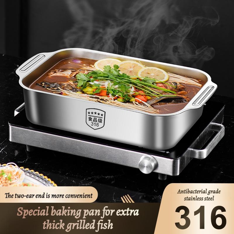 Rectangular Stainless Steel Fish Roasting Pan - Deep Home Us - TikTok ...