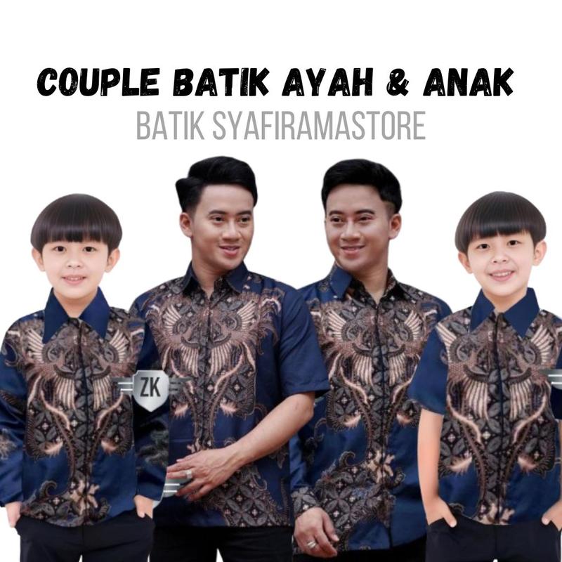 Cople Kemejan Batik Ayah & Anak / Cople Hem Batik Ayah & Ana - Shop ...