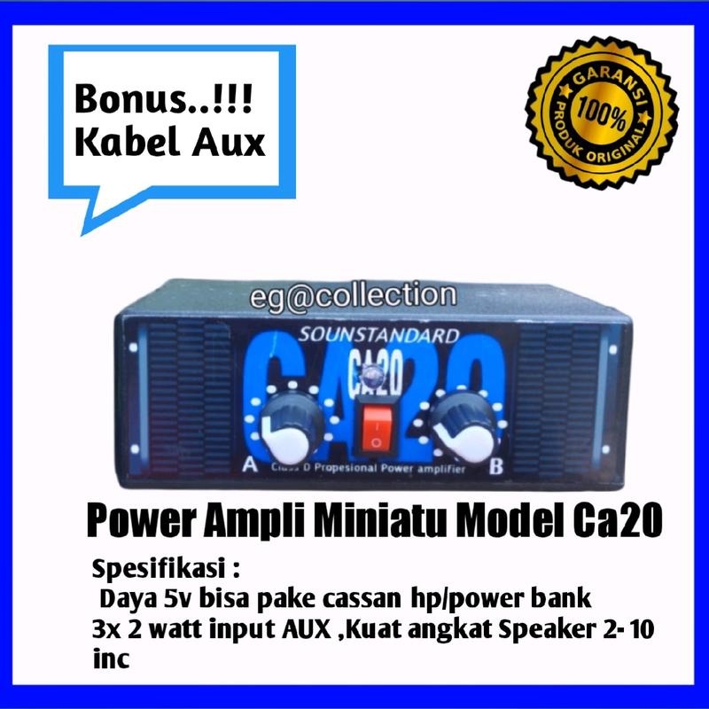 Ampli mini Model CA20 2X3watt stereo daya 5volt Amplifier Speakers ...