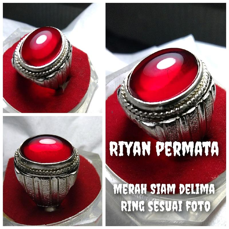 Cincin batu merah siam delima dim 18mm ring alpaka - Shop | Tokopedia
