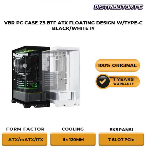 Promo VBR PC CASE Z5 BTF ATX FLOATING DESIGN W/TYPE-C 1Y - BLACK Cicil ...