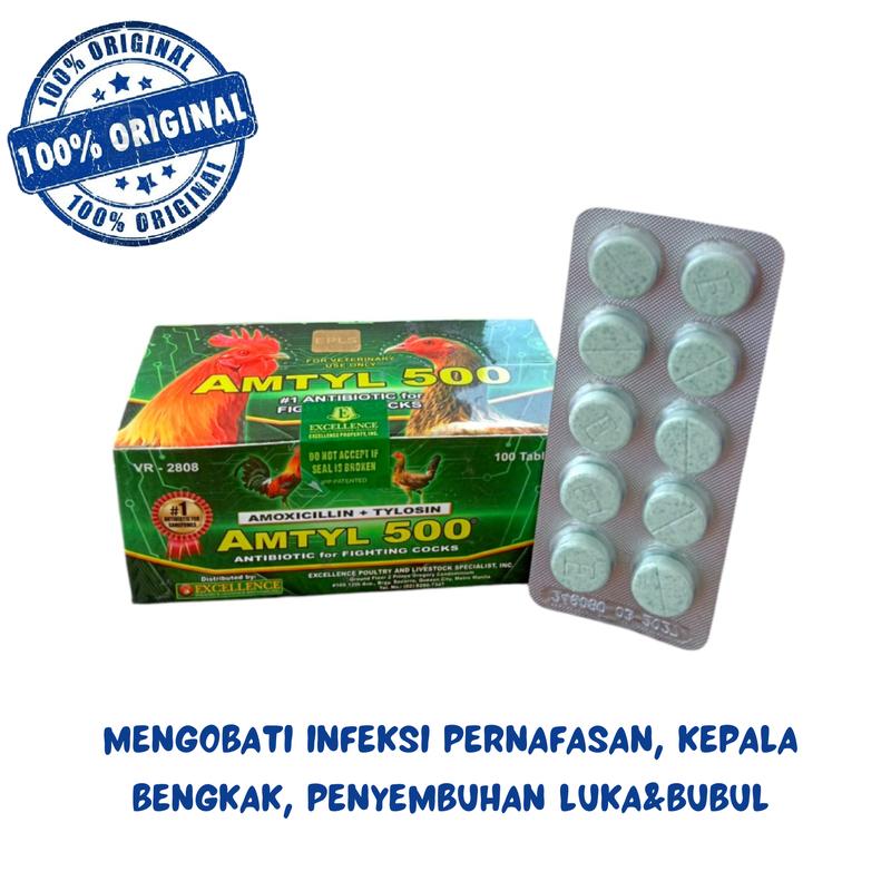 AMTYL 500 (1 STRIP = 10 TABLETS) - Snot Pilek CRD Bubul Luka Ayam ...