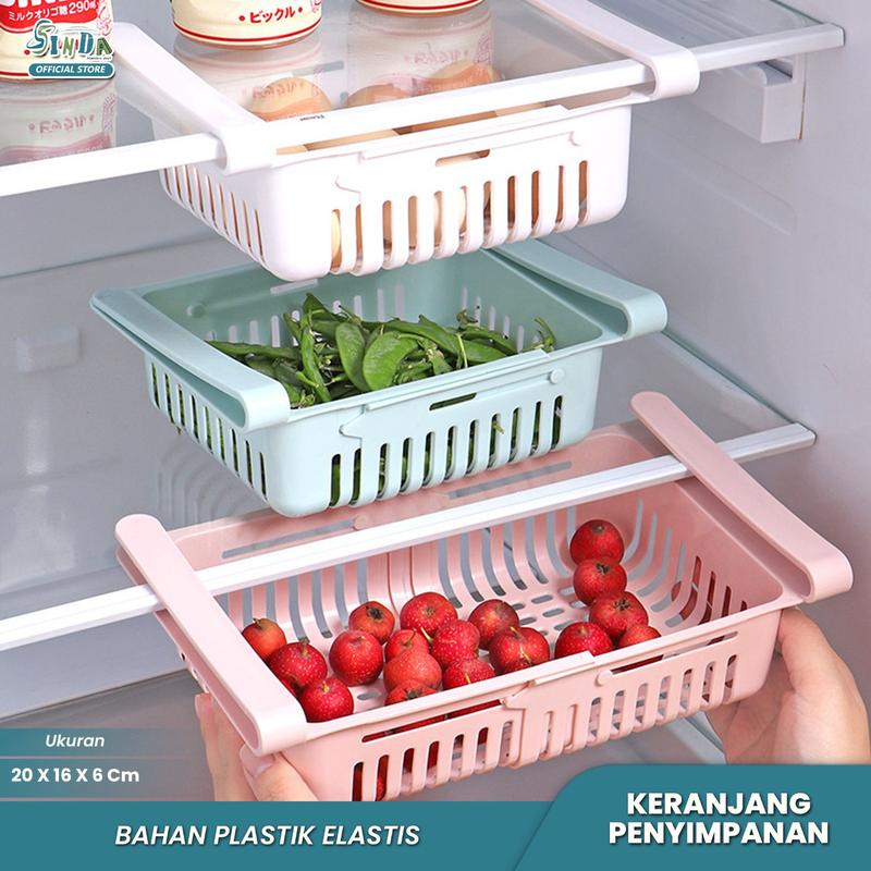 SINDA Rak Kulkas Multifungis Storage Box Kulkas Organizer Plastic ...