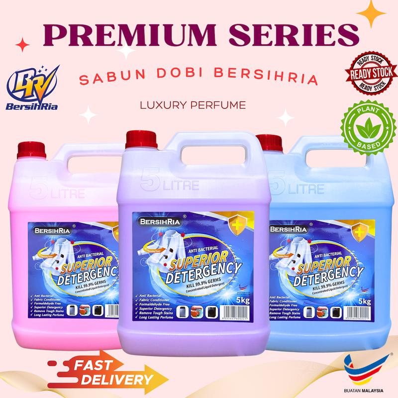 BERSIHRIA SABUN DOBI PREMIUM SERIES PEWANGI+PELEMBUT+ANTIBAKTERIA 5KG ...