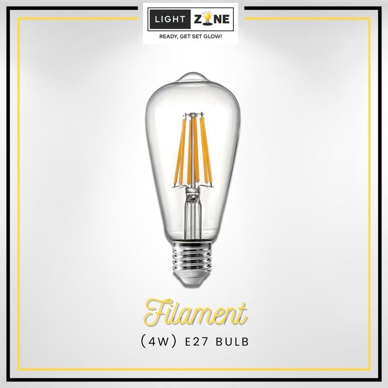 LIGHT ZONE 4W Filament Bulb Retro Vintage Warm and White - TikTok Shop ...