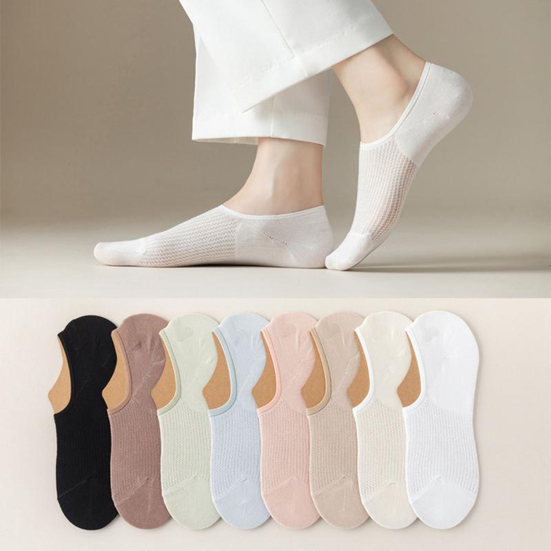 5 Pairs Women Sock Slippers Silicone Summer Breathable Anti-slip ...