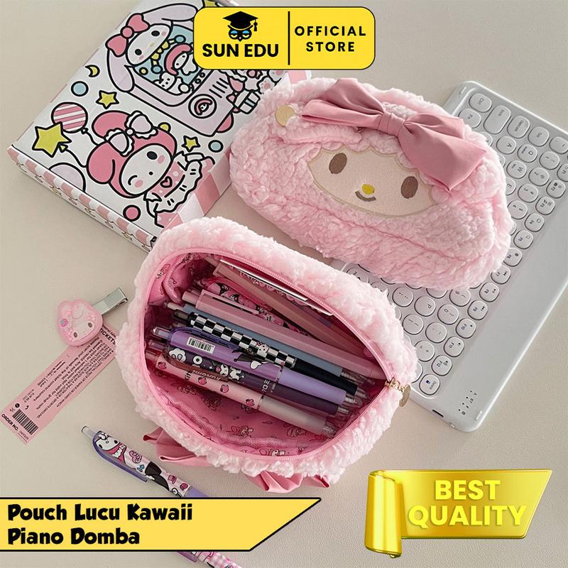 Sunedu Kotak Pensil Fluffy Melody Cute Pink Pencil Case Large Kawaii ...