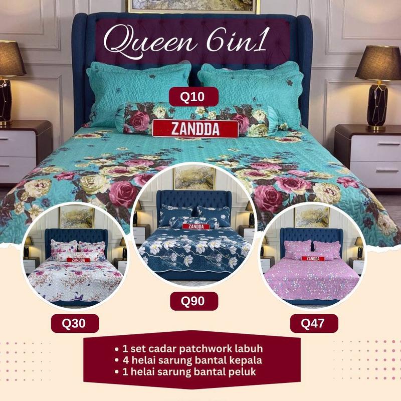 ZANDDA Cadar Patchwork Super Queen 6in1 [ Catalog 1 ] High Quality - TikTok Shop Malaysia