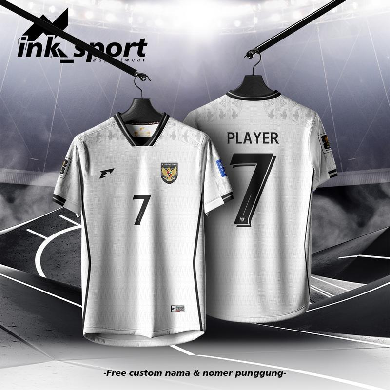 Jersey Baju Timnas Indonesia Away Putih Terbaru 2025 / Free Custom ...