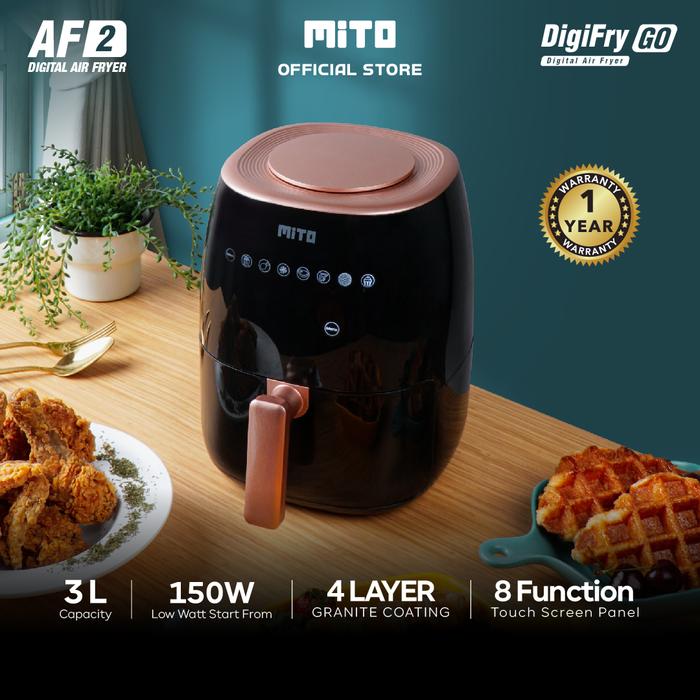 Promo MITO Air Fryer Go AF2 Low Watt 3L Mesin Penggoreng Tanpa Minyak ...