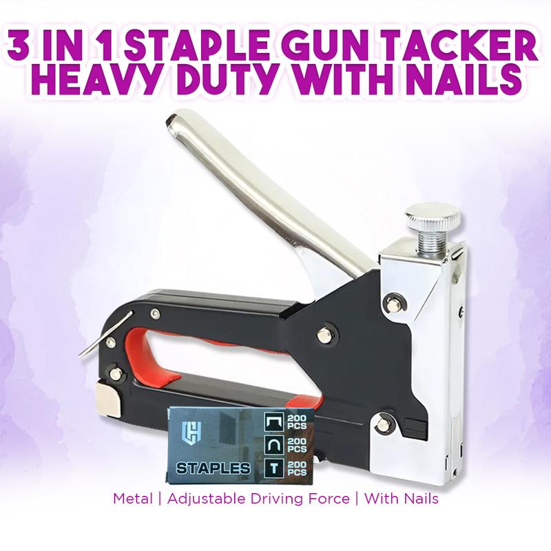 3 IN 1 STAPLE GUN TACKER HEAVY DUTY WITH NAILS - TikTok Shop Philippines