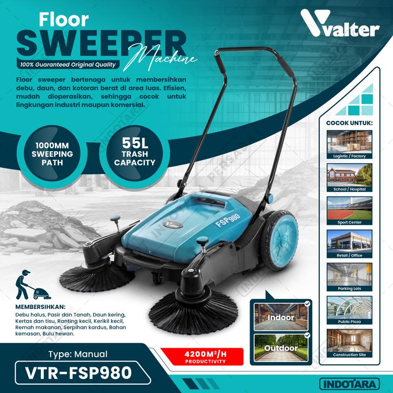 Mesin Pembersih / Penyikat Lantai Manual - Valter Floor Sweeper - Shop ...