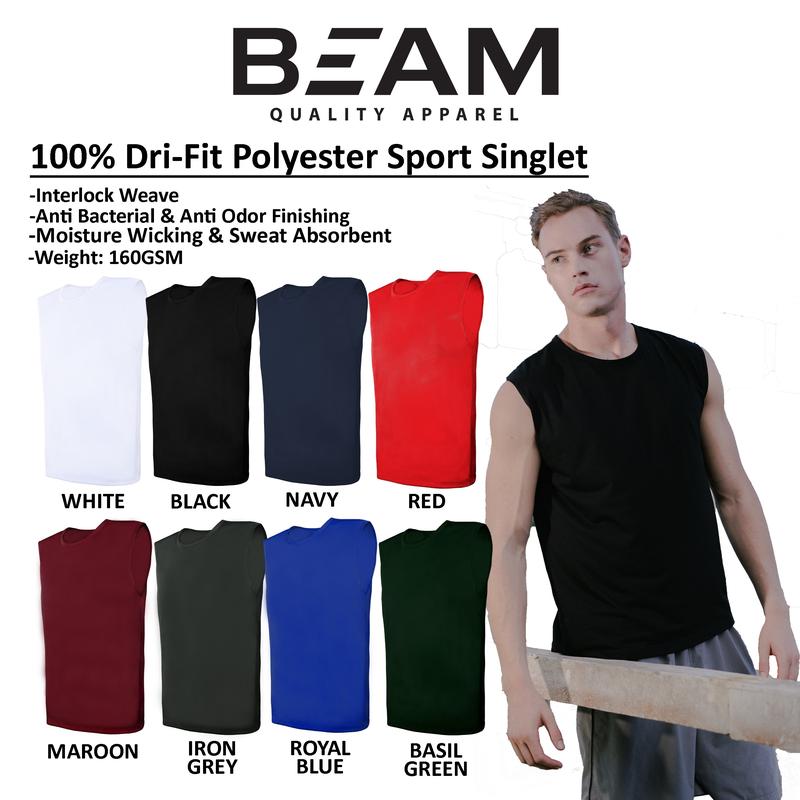 BEAM X ULTIFRESH Polyester Singlet Round Neck Jersey Anti-Bacterial ...