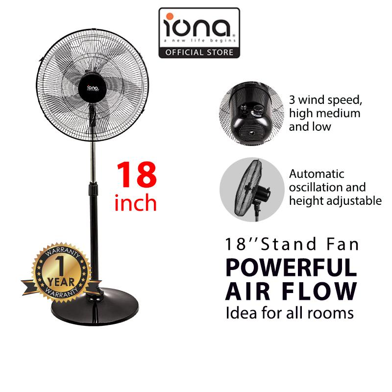 IONA 18 Inch 5 Blade Blades Stand Standing Fan | Electric Strong ...