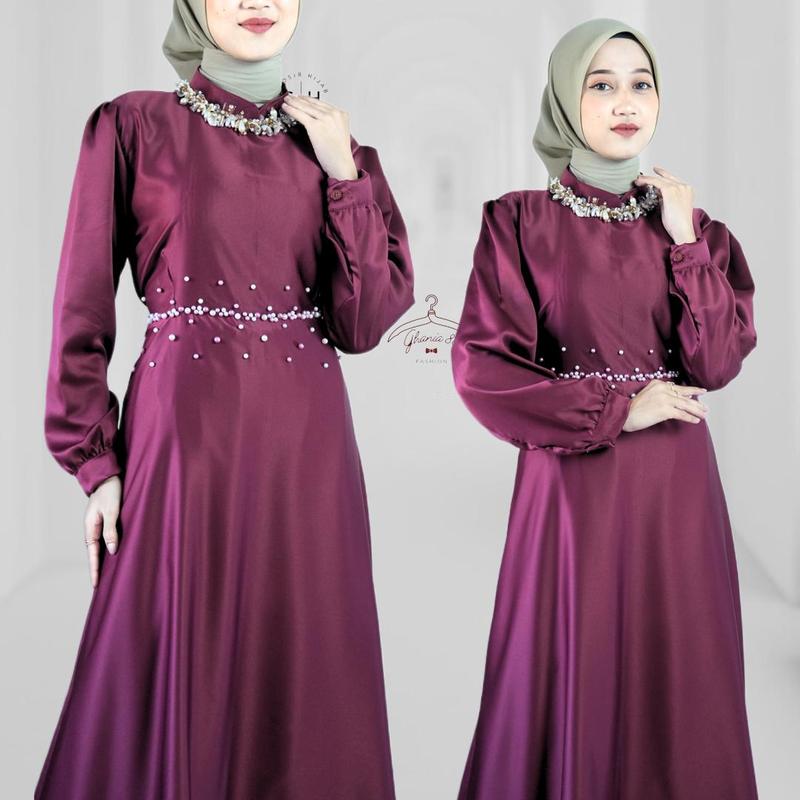 BRINA DRESS MAXI GAUN PESTA BRIDESMAID ATASAN GAMIS WANITA SATIN - Shop ...