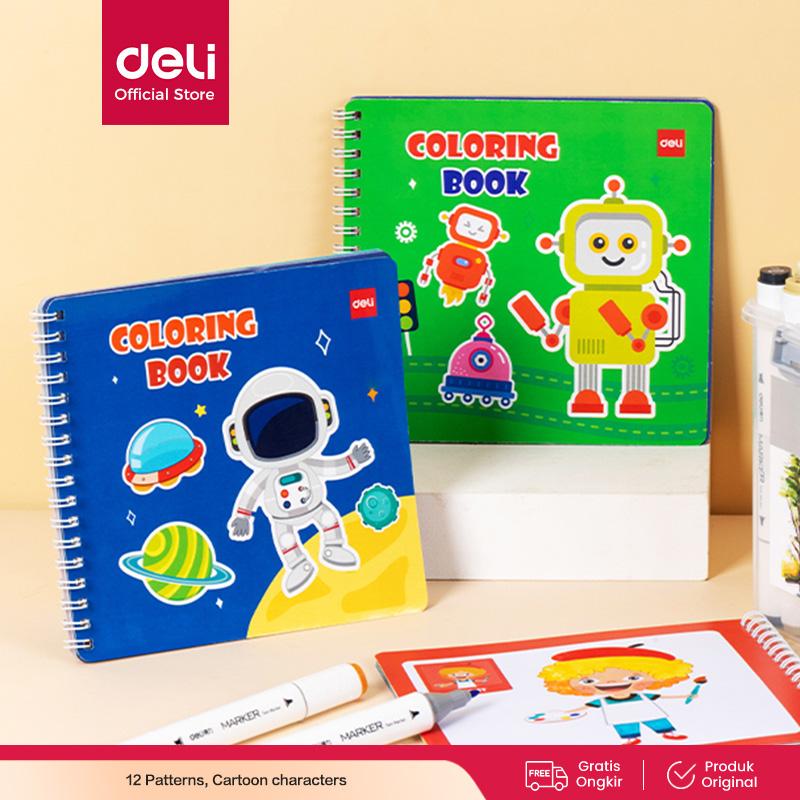 Deli Buku Mewarnai Kecil / Coloring Book 12 Macam EN07X - Shop | Tokopedia