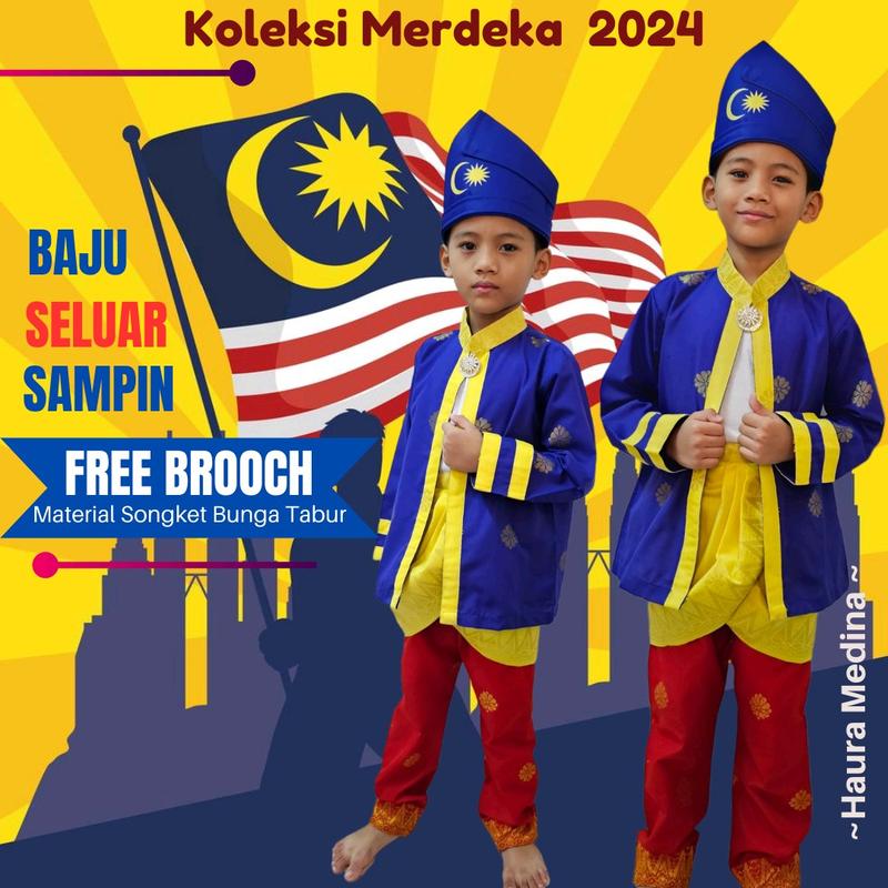 Baju Merdeka Budak 2024 Songket Bunga Tabur - TikTok Shop Malaysia