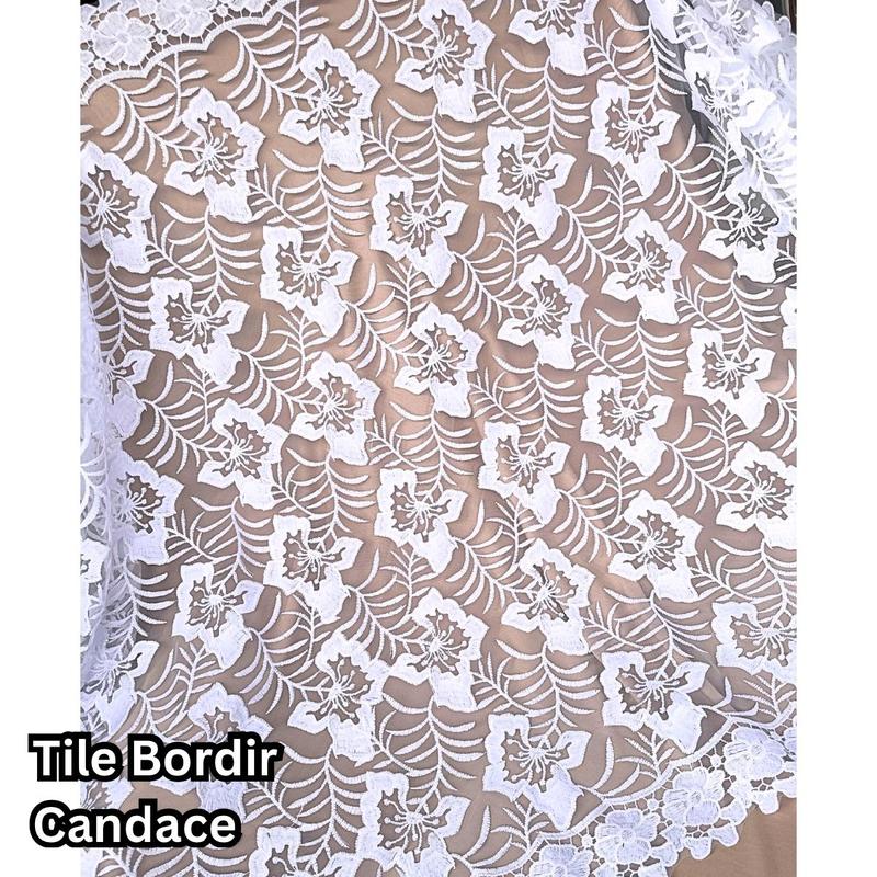 Kain Tile Bordir Candace (Lebar 135cm) - Shop | Tokopedia