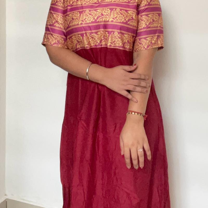 BEAUTIFUL GAUN WITH COLOURFUL DESIGN - TikTok Shop Malaysia