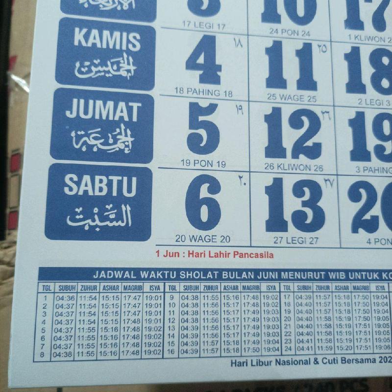Kalender Kerja Arab (TH) Ukuran Medium Tahun 2026 [Terima Cetak ...