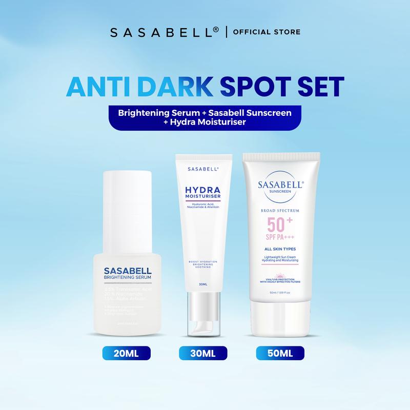SASABELL - ANTI DARKSPOT SET (Serum+ Sunscreen + Hydra Moisturiser ...