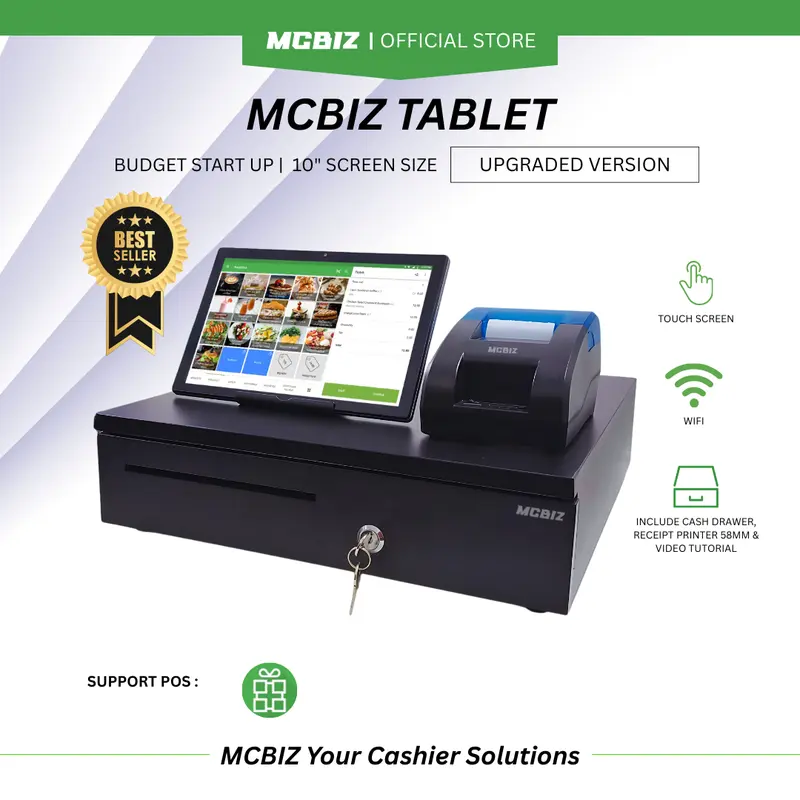MCBIZ Mesin Cashier Digital POS System Tablet Printer Cash Drawer ...