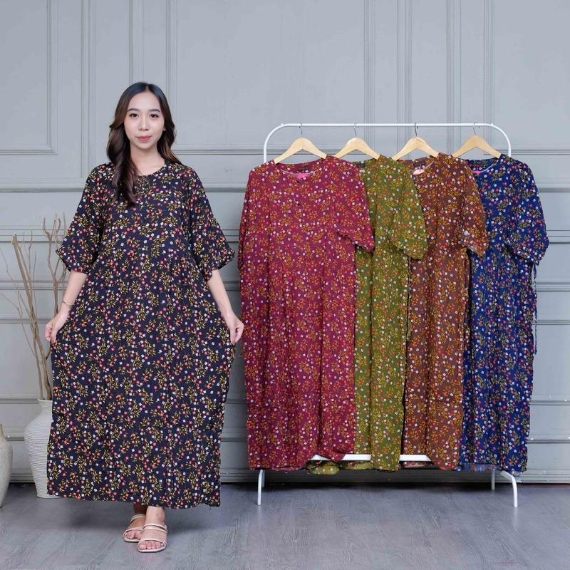 Daster Panjang ALLEVA - Miranda Longdress Lengan 3/4 LD 110 Rayon ...