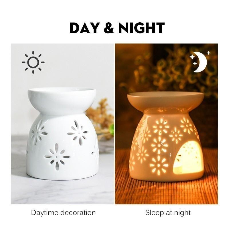 Wax Melt Essential Oil Burner, Ceramic Aroma Burners Diffuse - TikTok Shop Malaysia
