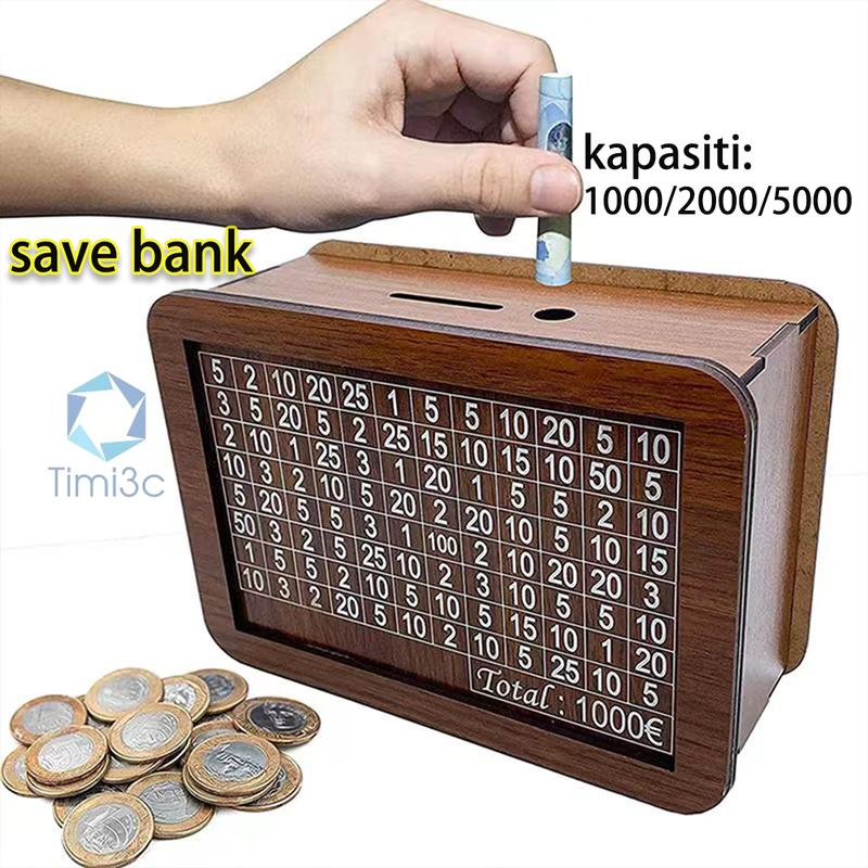 TIMI3C Tabung Duit Kayu Premium 1000/2000/5000€ Reusable Money - TikTok ...