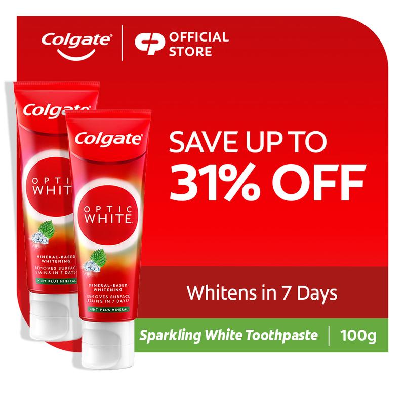 Colgate Optic White Whitening Toothpaste Sparkling White, Whitens ...