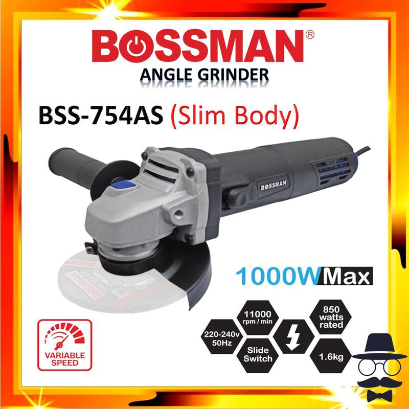 BOSSMAN BSS 754AS Adjustable Speed Slim body Angle Grinder 100W ...