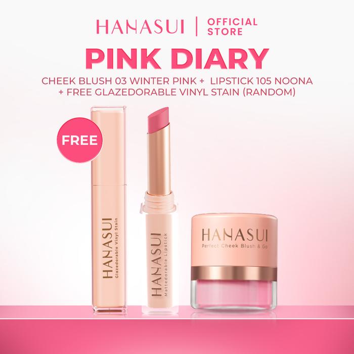 Promo [FREE VINYL LIP STAIN] HANASUI Kiss & Glow Duo - Paket Lipstick ...