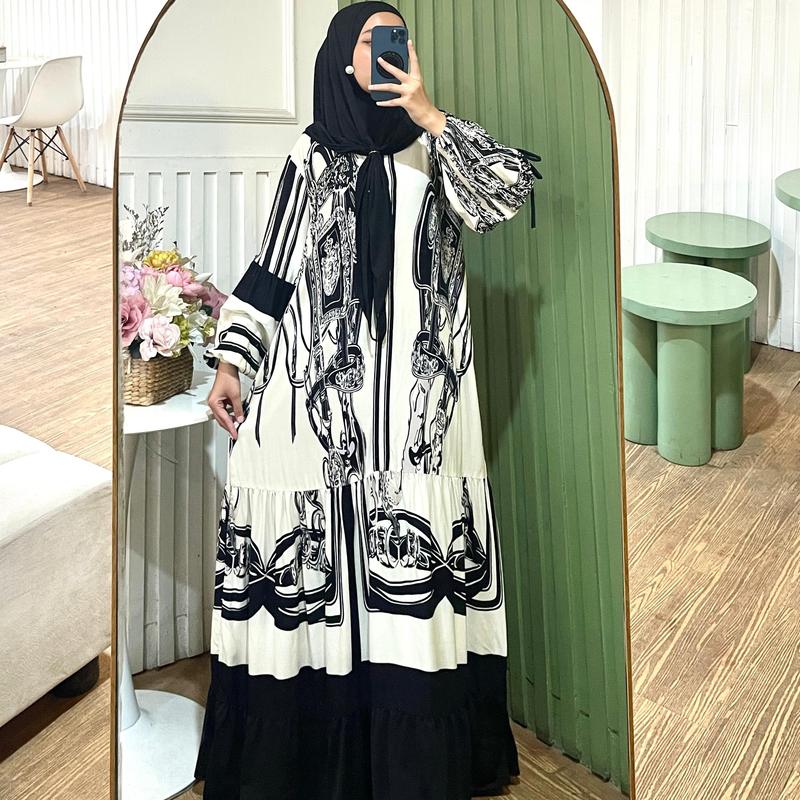 Setelan Gamis Hijab Alesha Rayon Mix Jersey Busui Friendly Hijab - Shop ...