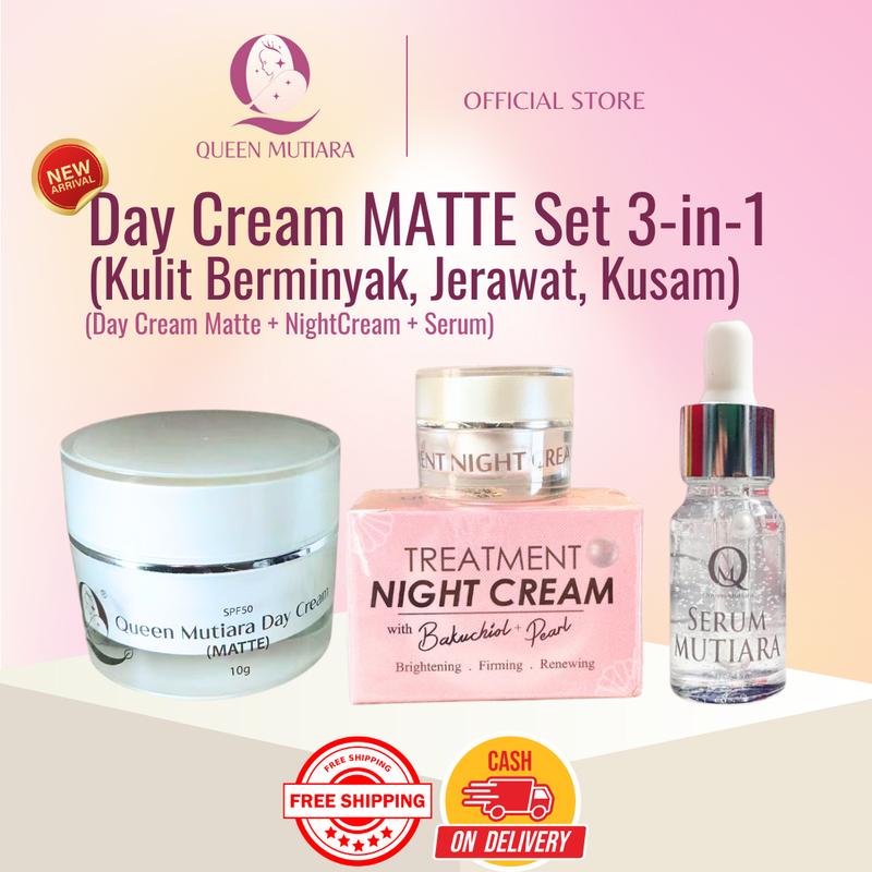 QUEEN MUTIARA 3-in-1 | Day Cream MATTE+ Night Cream + Serum - TikTok ...