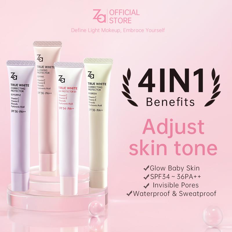 【4pcs】Za 4-in-1 Supore-Fine Skin SPF 36/34 Makeup Primer 35g - TikTok ...