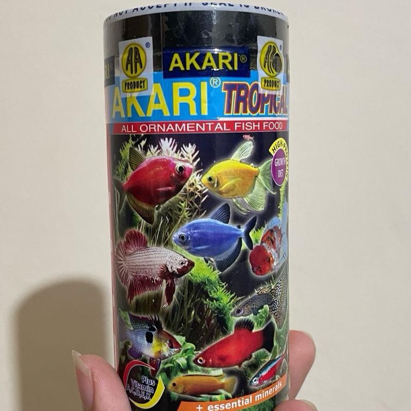 Pelet ikan cupang guppy glowfish koi koki AKARI TROPICAL 0,5mm kemasan ...