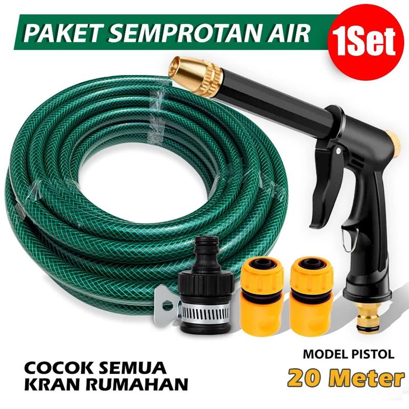 VILO - Paket 20 Meter Selang Semprotan Air Semprot Cuci Motor Mobil ...