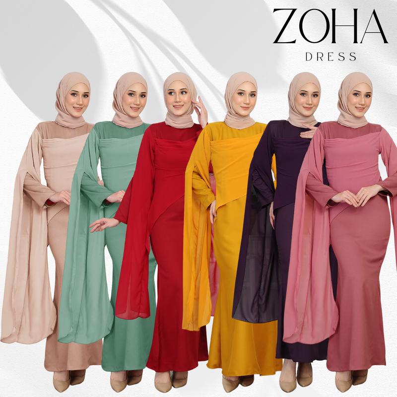 NEW ARRIVAL DRESS ZOHA WITH CHIFFON DRAPPING BY MUMINAH FASHION ...
