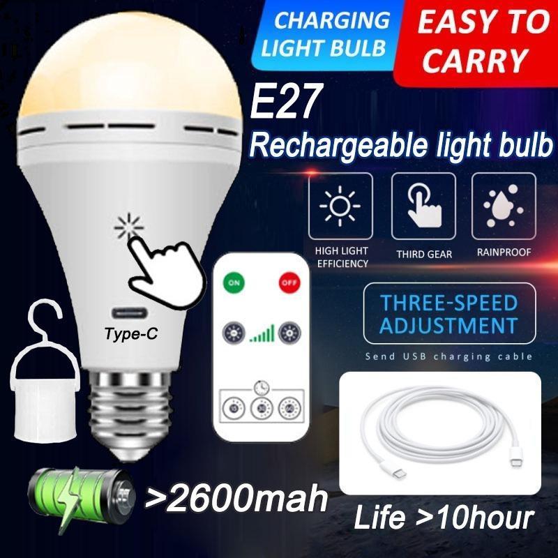 E27 Touch Control Dimmable LED Light Bulb Rechargeable Bulb With ...