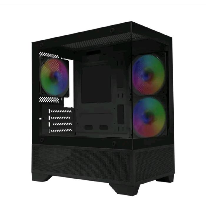 Jual CUBE GAMING ARDENT BLACK - mATX Gaming Case - Front & Left Side ...