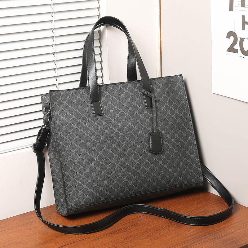Beg tangan corak mendatar retro untuk lelaki, tote Korea, beg satu bahu ...