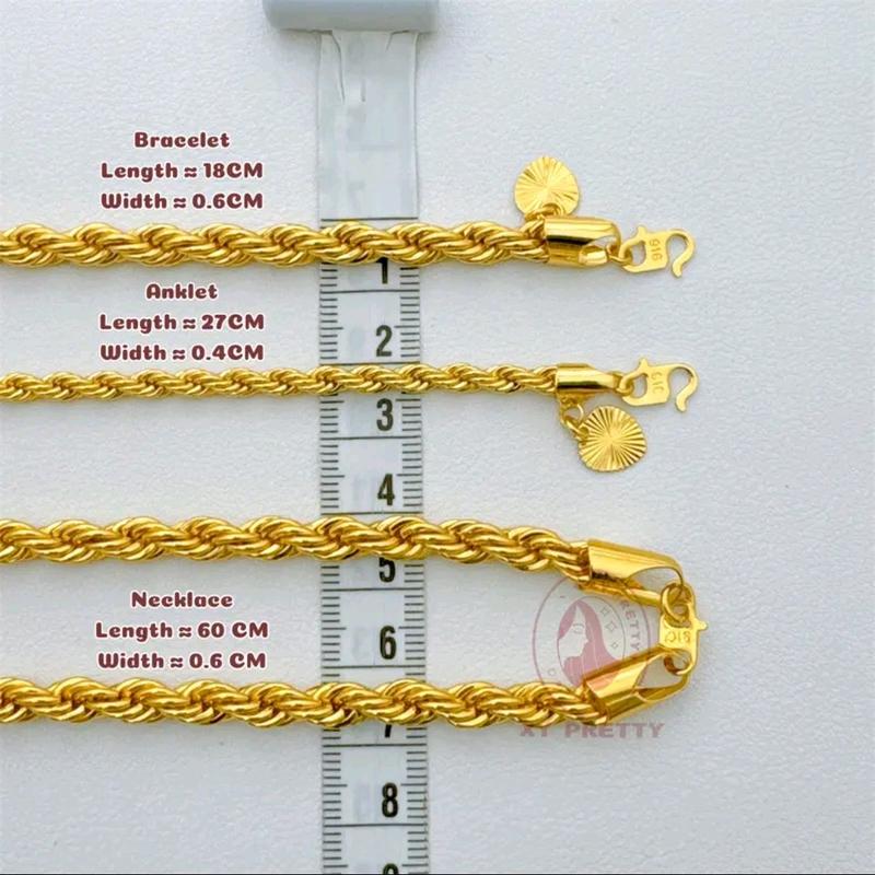 Rantai, Gelang & Gelang kaki Emas Titanium Cop 916 Tahan Luntur ...