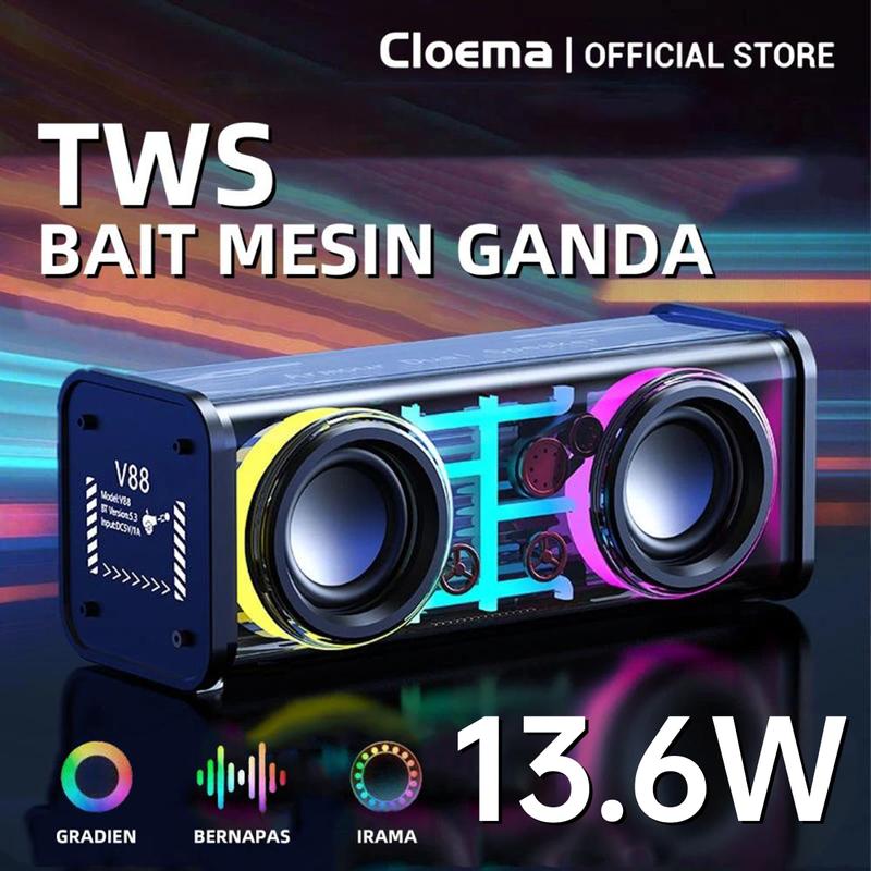 Cloema 5.3 Mecha Speaker 13.6W Bluetooth Subwoofer Baja Kecil - Shop | Tokopedia