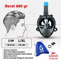 Promo SPEEDS Snorkling Masker Snorkel Diving Mask Full Face Tali Karet ...